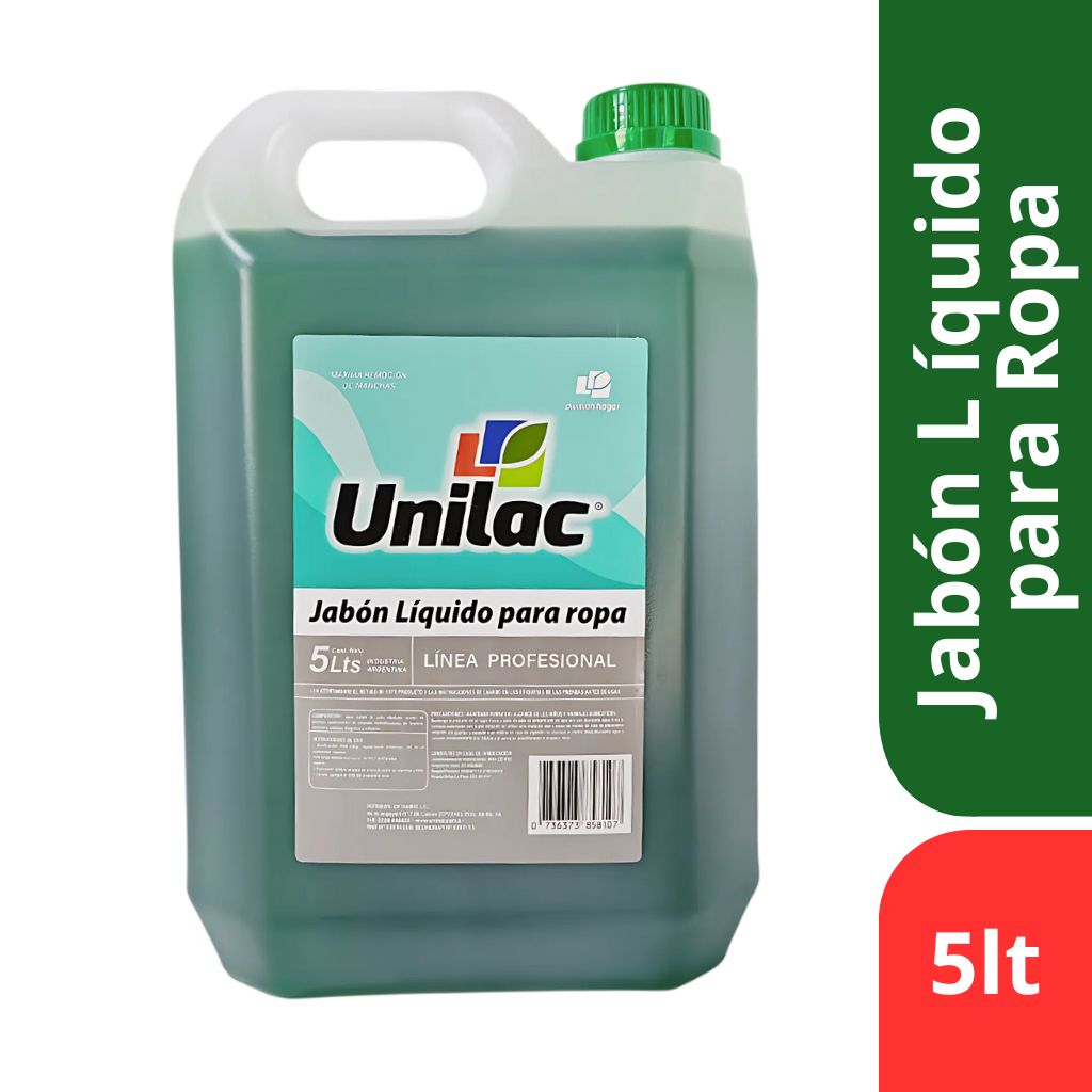 Jabón Líquido para Ropa UNILAC Verde 5lt - Tecno Milk Soluciones
